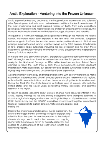 5x Arctic Themed Reading Comprehension Worksheets | Teaching Resources