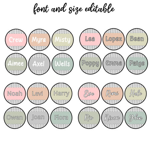 Printable Boho Student Name Labels, Editable Cubbies Labels, Locker ...