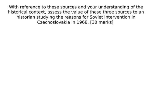 Cold War AQA 2R A Prague Spring | Teaching Resources