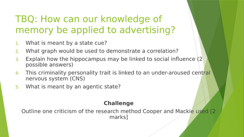 OCR GCSE Psychology: Memory | Teaching Resources