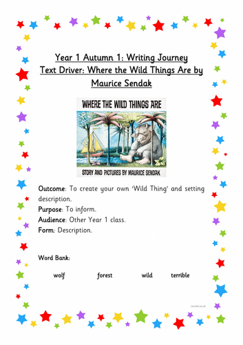 Where the Wild Things Are by Maurice Sendak - Year 1 Unit of Writing ...