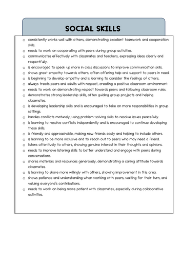 Enhance Your Report Card Feedback with Over 250 Versatile Comments for ...