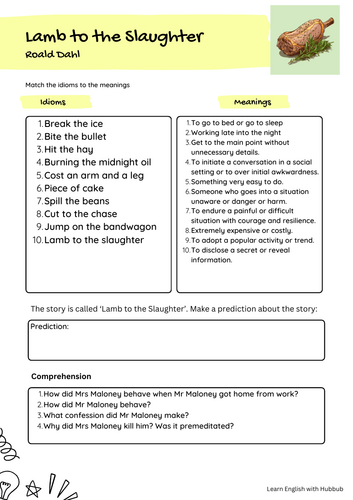 Lamb to the Slaughter (analysis) | Teaching Resources