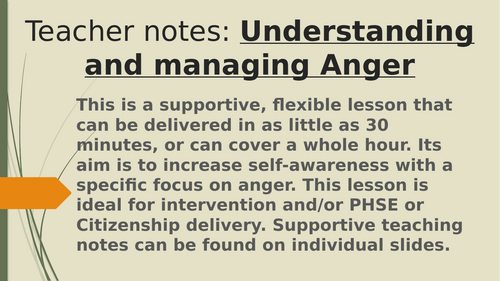Understanding and Managing Anger | Teaching Resources