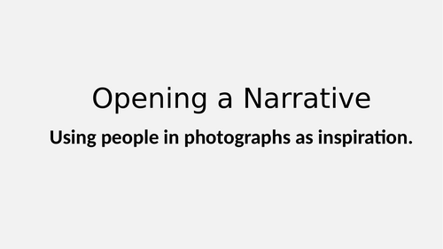 Photos of People as Inspiration for Story Openings | Teaching Resources