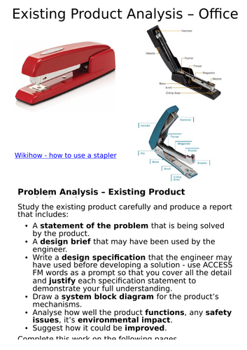 Engineering GCSE AQA - Product Analysis (practical skills) | Teaching ...