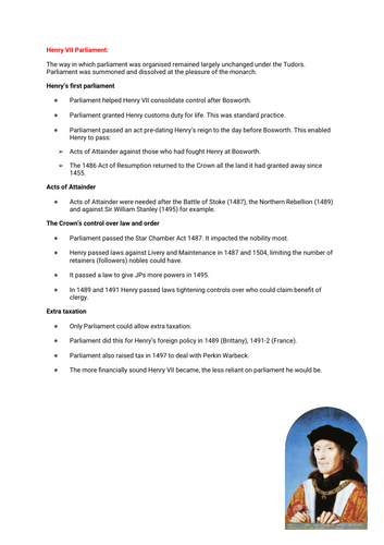 Edexcel A Level Tudors Resource Worksheet | Teaching Resources