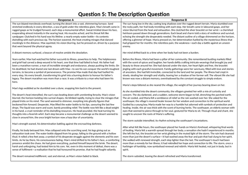 AQA Language Paper 1 June 2024 Model Answers | Teaching Resources