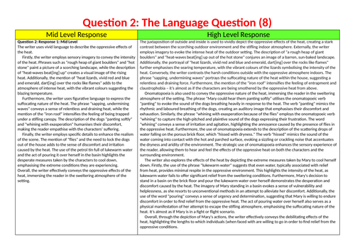 AQA Language Paper 1 June 2024 Model Answers | Teaching Resources