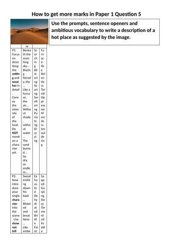 AQA Language Paper 1 June 2024 Model Answers | Teaching Resources