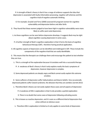 AQA A Level Psychology - Psychopathology - Cognitive approach to ...