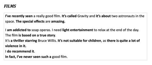 Talking about a film you have seen (EFL) | Teaching Resources