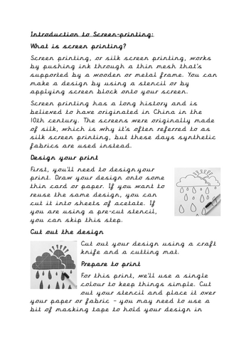 Printmaking L3 - Screen-printing (KS2 Art and Design) | Teaching Resources