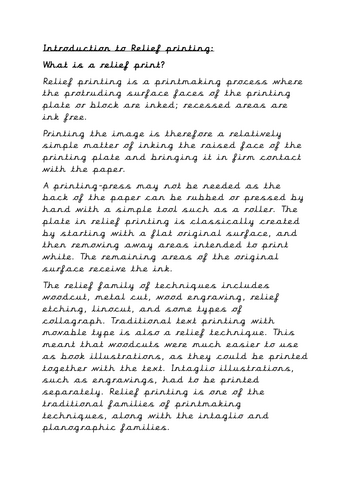 Printmaking L4 - Polystyrene Relief (KS2 Art and Design) | Teaching ...
