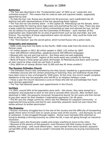 Tsarist Russia and the Communist Revolution Pre Course Reading ...