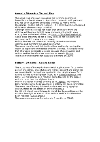 Offences against the person | Teaching Resources