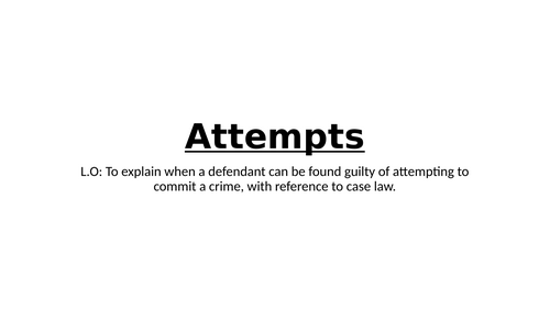 Criminal attempts | Teaching Resources