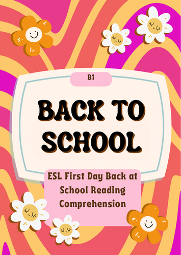 BACK-TO-SCHOOL FIRST DAY READING COMPREHENSION | Teaching Resources