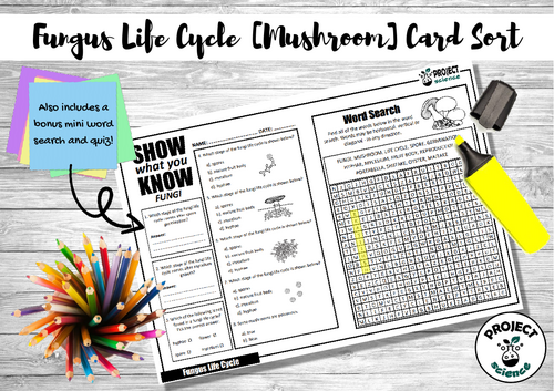 Fungus Life Cycle [Mushroom] Card Sort [Cut and Paste Activity ...