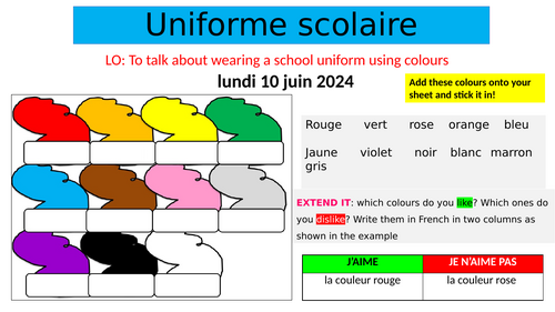 Ma vie scolaire KS3 | Teaching Resources