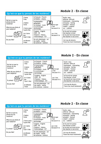 Ma vie scolaire KS3 | Teaching Resources