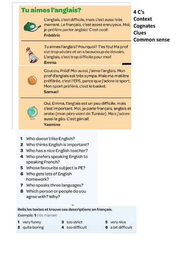 Ma vie scolaire KS3 | Teaching Resources