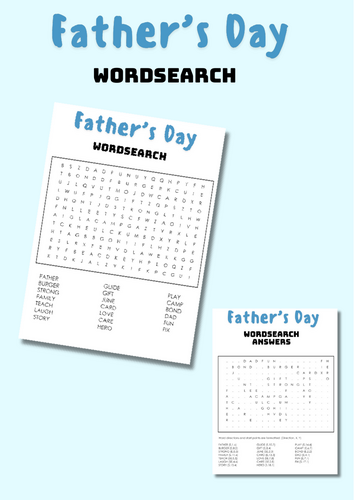 Father's Day Wordsearch | Teaching Resources