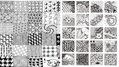 Imaginative Drawing & Collage Abstract Art & Design Project Rhythm Line Pattern | Teaching Resources