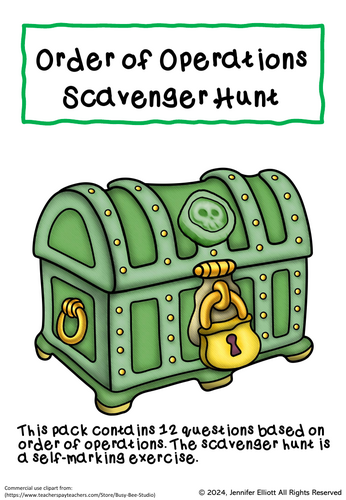 Order of Operations (BIDMAS OR BODMAS) scavenger hunt (Loop cards ...