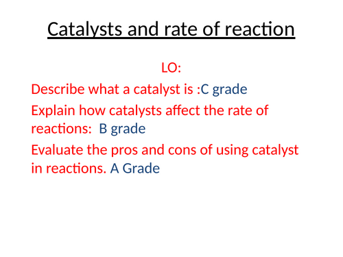Catalysts and Rates of Reaction - AQA Combined Science Chemistry ...