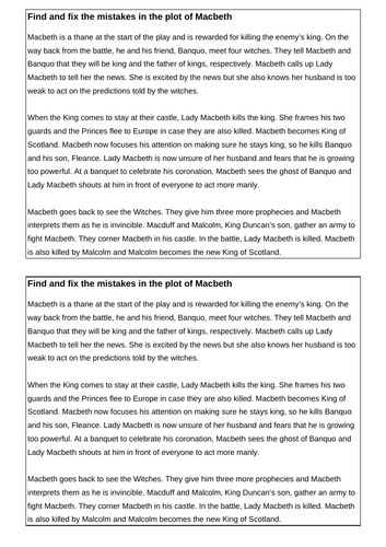 Shakespeare's Heroes & Villains KS3 SoW | Teaching Resources