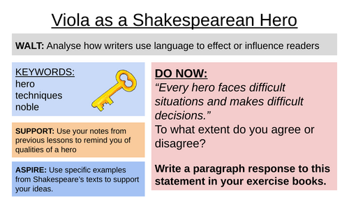 Shakespeare's Heroes & Villains KS3 SoW | Teaching Resources