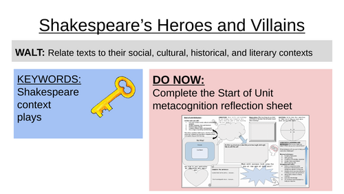 Shakespeare's Heroes & Villains KS3 SoW | Teaching Resources