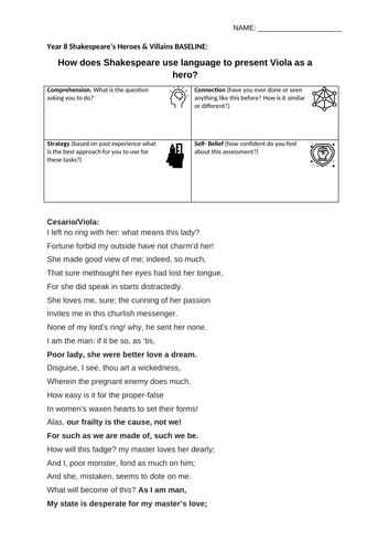 Shakespeare's Heroes & Villains KS3 SoW | Teaching Resources