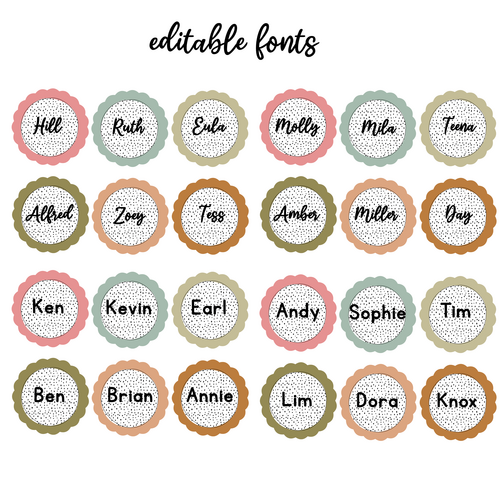 Printable Boho Neutral Spotty Student Name Labels, Cubbies Labels, Tub ...