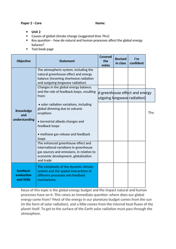 IBDP Geography Paper 2 Global climate - causes of global climate change ...