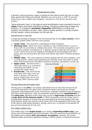 GCSE Sociology AQA Social Stratification Unit | Teaching Resources