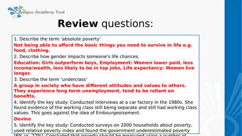 GCSE Sociology AQA Social Stratification Unit | Teaching Resources