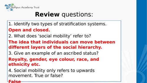 GCSE Sociology AQA Social Stratification Unit | Teaching Resources