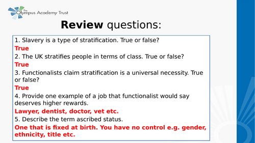 GCSE Sociology AQA Social Stratification Unit | Teaching Resources