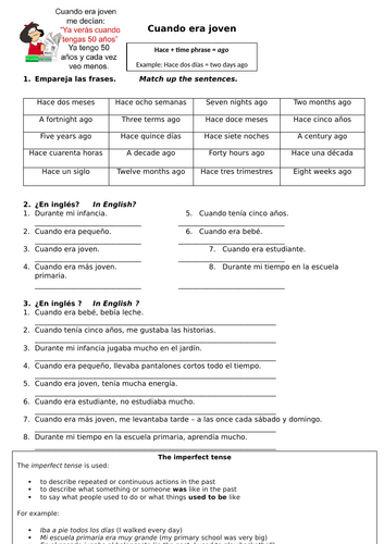 Cuando era joven | Teaching Resources