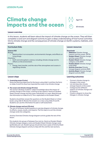Ocean & Climate KS3 Climate impacts | Teaching Resources