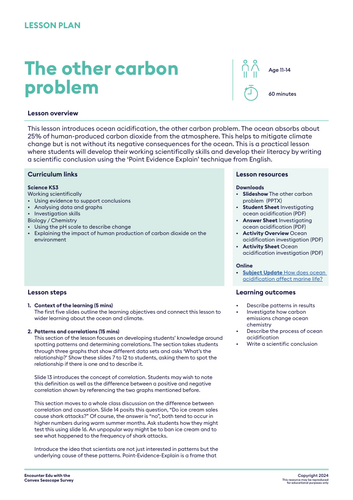 Ocean & Climate KS3 Ocean acidification | Teaching Resources