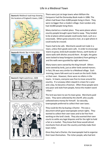 Life in a Medieval Town | Teaching Resources