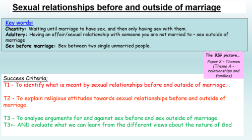 Aqa Rs Themes Christianity And Sikhism Sex Outside Of Marriage