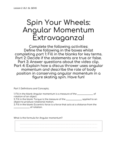 B.2. SL. Sports Science IB. New course. 11 hours, Lessons, Slides ...