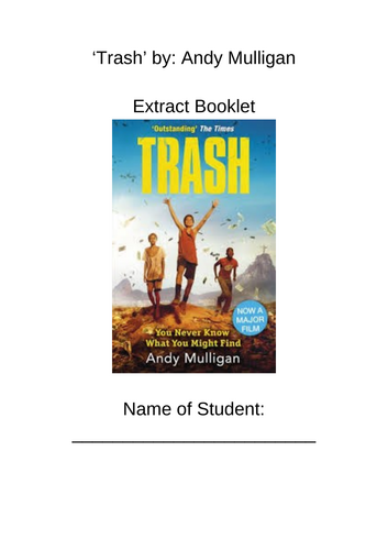 'Trash' by Andy Mulligan | Teaching Resources