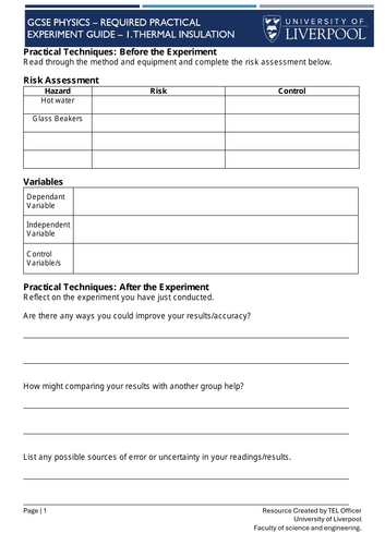 GCSE Required Practical - Full Experiment Guides, Worksheets & Exam ...