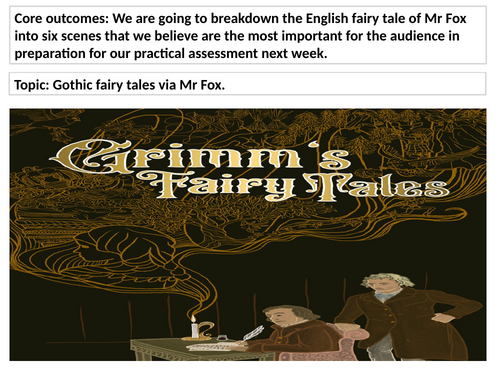 Gothic fairy tales via Mr Fox scheme of work. | Teaching Resources