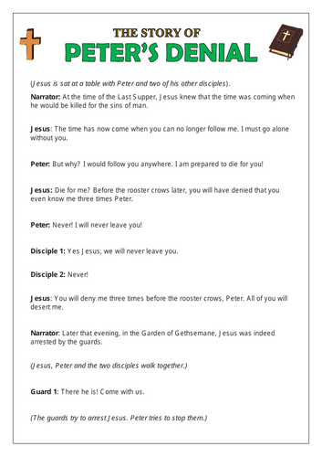 St Peter - Collective Worship - The Denial of Peter! | Teaching Resources